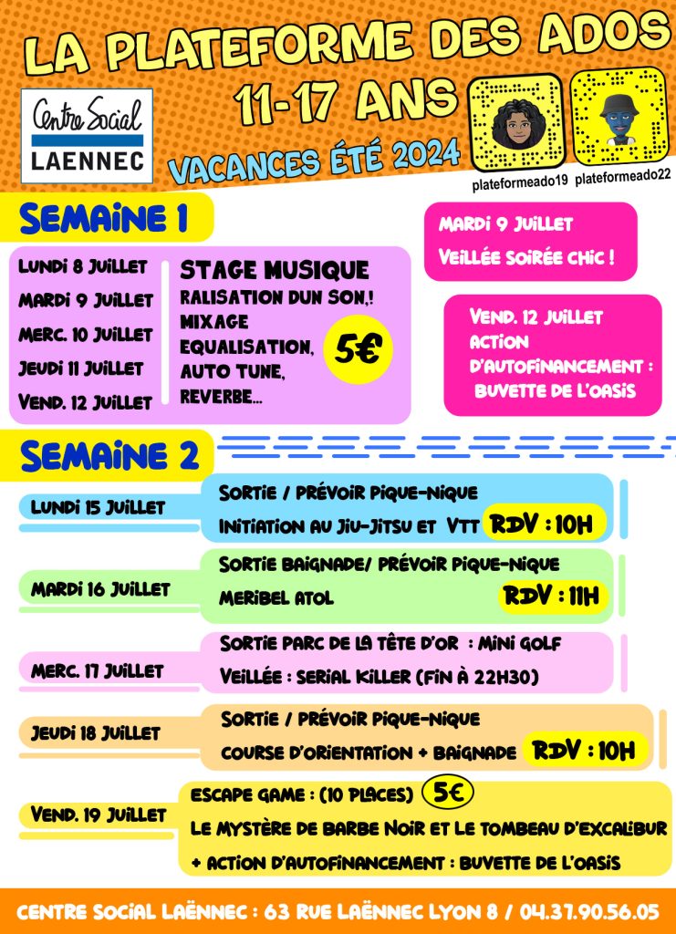 PROGRAMMES – Centre Social Laënnec